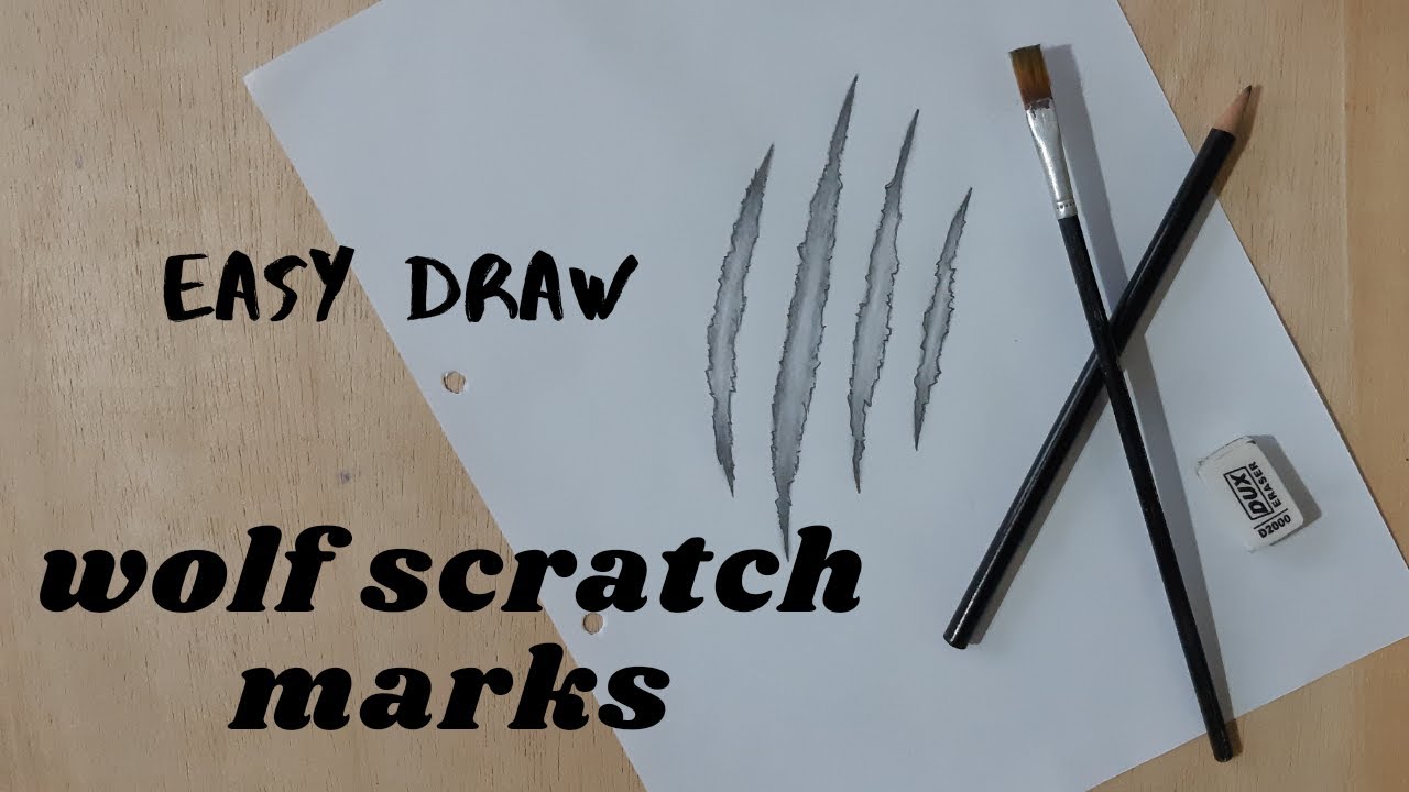 how to draw wolf scratch marks - easy drawing