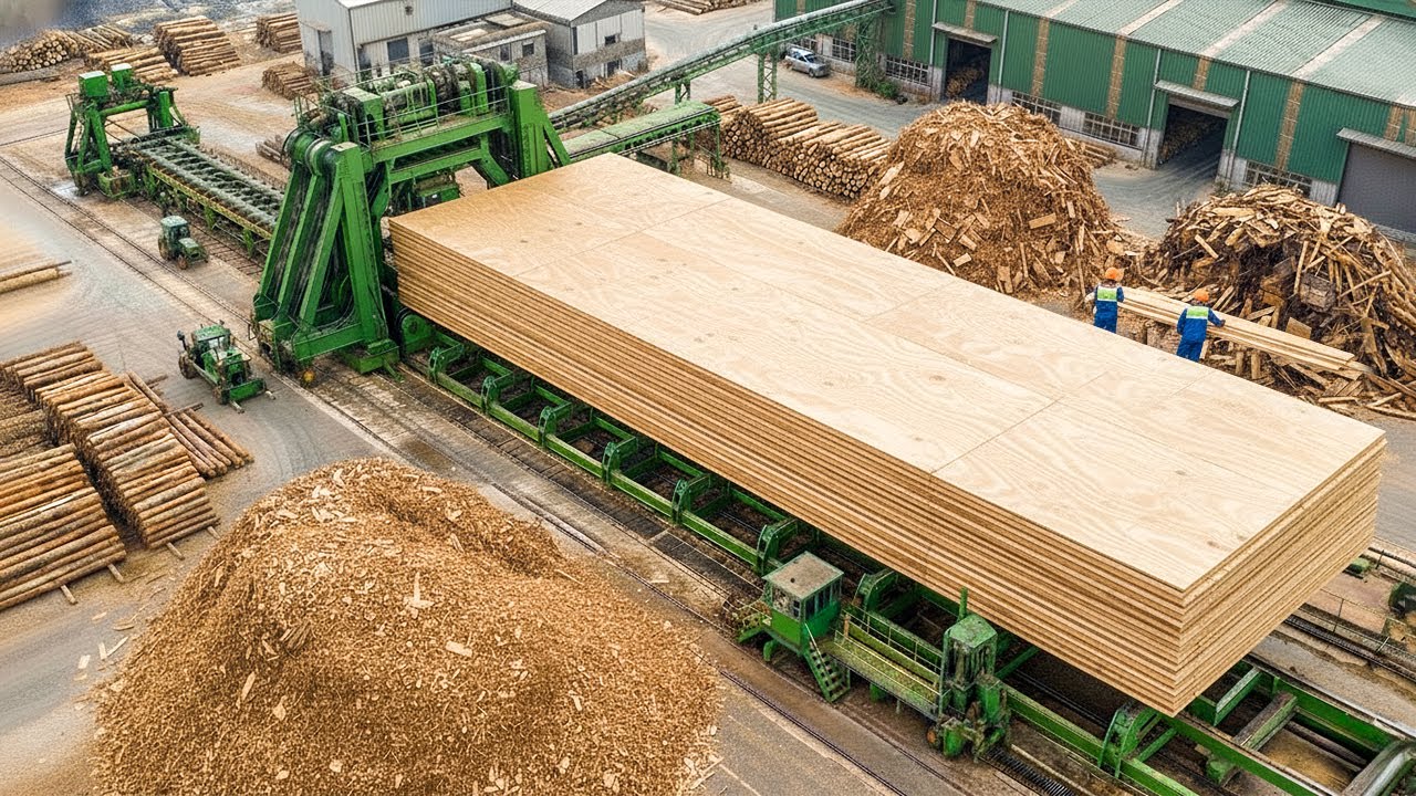 INSIDE A MEGA SAWMILL | How Millions of Tons of Wood Chips Become Premium Panels