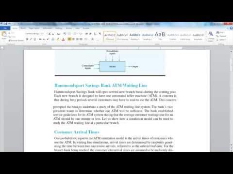 Waiting Line Simulation Model