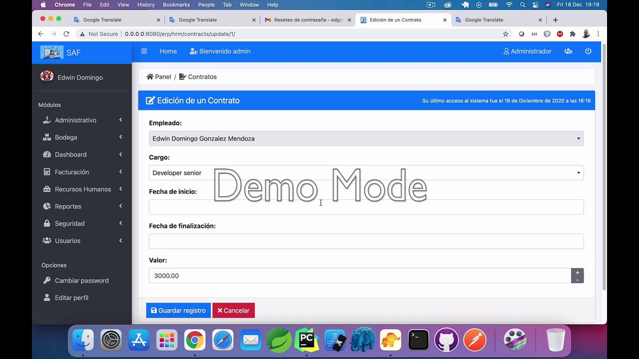 ERP system in Python , Django and PostgreSQL