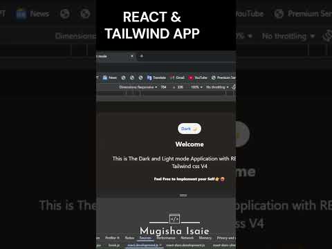 Creating React app with dark and light mode React 19 and tailwind v4 #shorts #coding