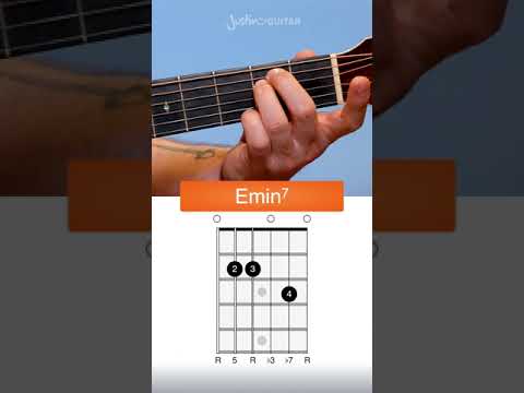 How to play Emin7 chord on Guitar (easy Em variation) #Shorts