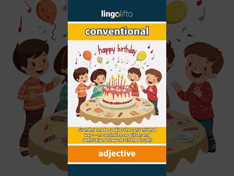 🇬🇧 Conventional Meaning : Flash Card : Learn English Vocabulary