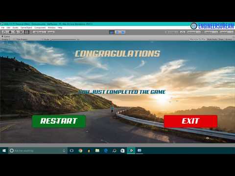 34. RESTART AND EXIT BUTTON | BUILD VIRTUAL REALITY GAMES FOR GOOGLE CARDBOARD USING UNITY