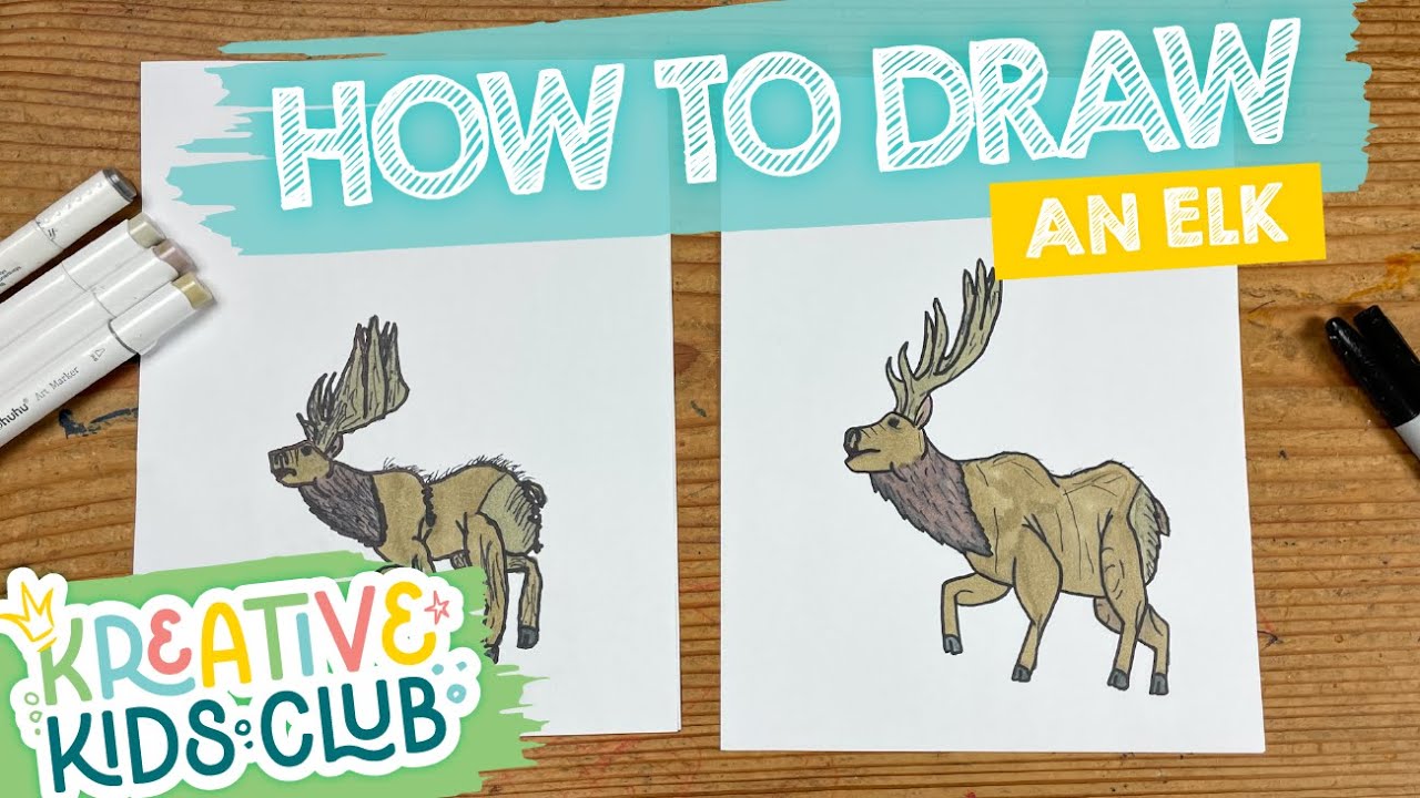 Kids Teach Kids How to Draw an ELK | Educational Step-by-Step Drawing Tutorial for Kids!