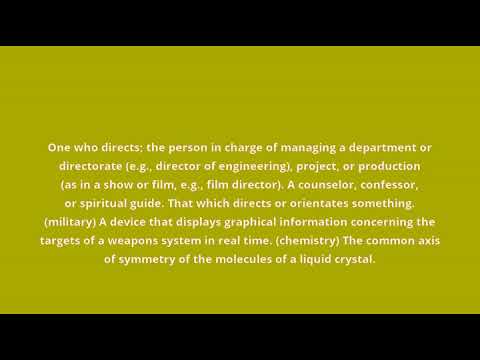 what is the meaning of director