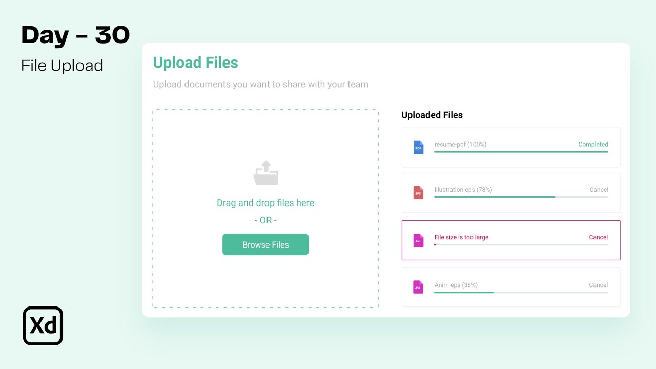 Daily UI Design Challenge | Day - 30 | File Upload