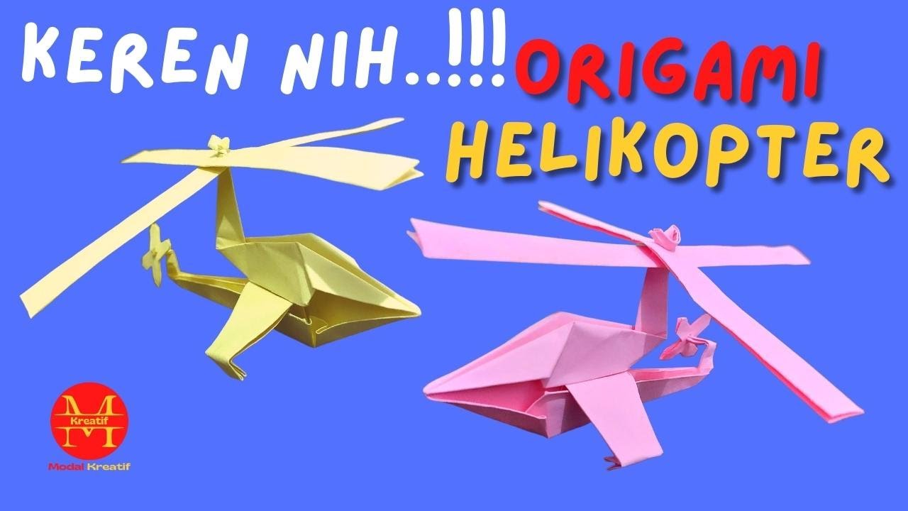 EASY..!! Cara Buat Origami Helikopter Mudah - Seni Melipat Kertas