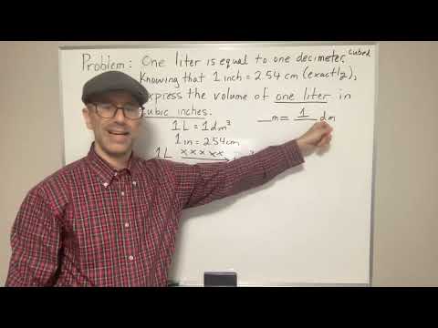 Express the volume of one liter in cubic inches