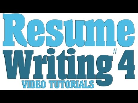 Resume Writing Tutorial Series Part 4 : Your Work History