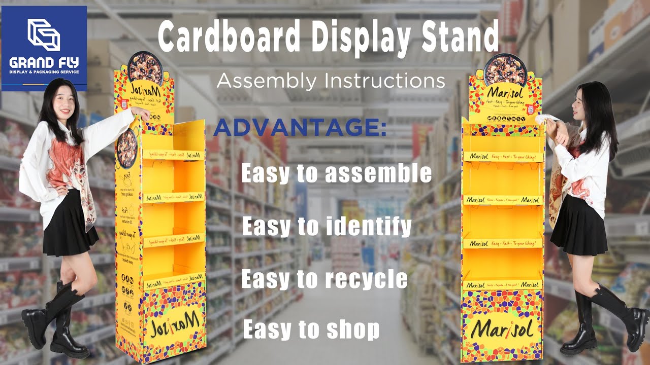 GrandFly cardboard display stand  easy to assemble