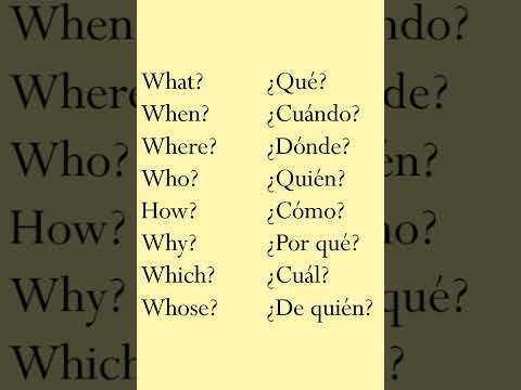Learn question words in Spanish