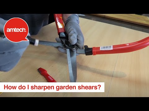 How do I sharpen my Amtech garden shears?