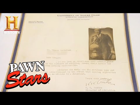 Pawn Stars: MAJOR FUMBLE for Letter Signed by LEGENDARY COACH Knute Rockne (Season 5) | History