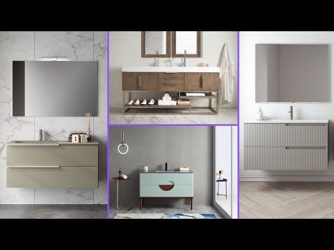 Beautiful Washbasin Cabinet Design | Wall mount Sink Vanity Unit Design | Bathroom Storage Ideas