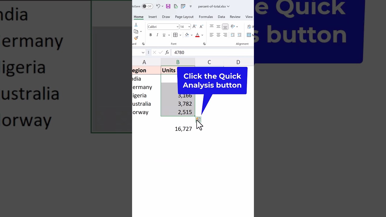 Excel Formula for Quick Percentage of Total Calculation