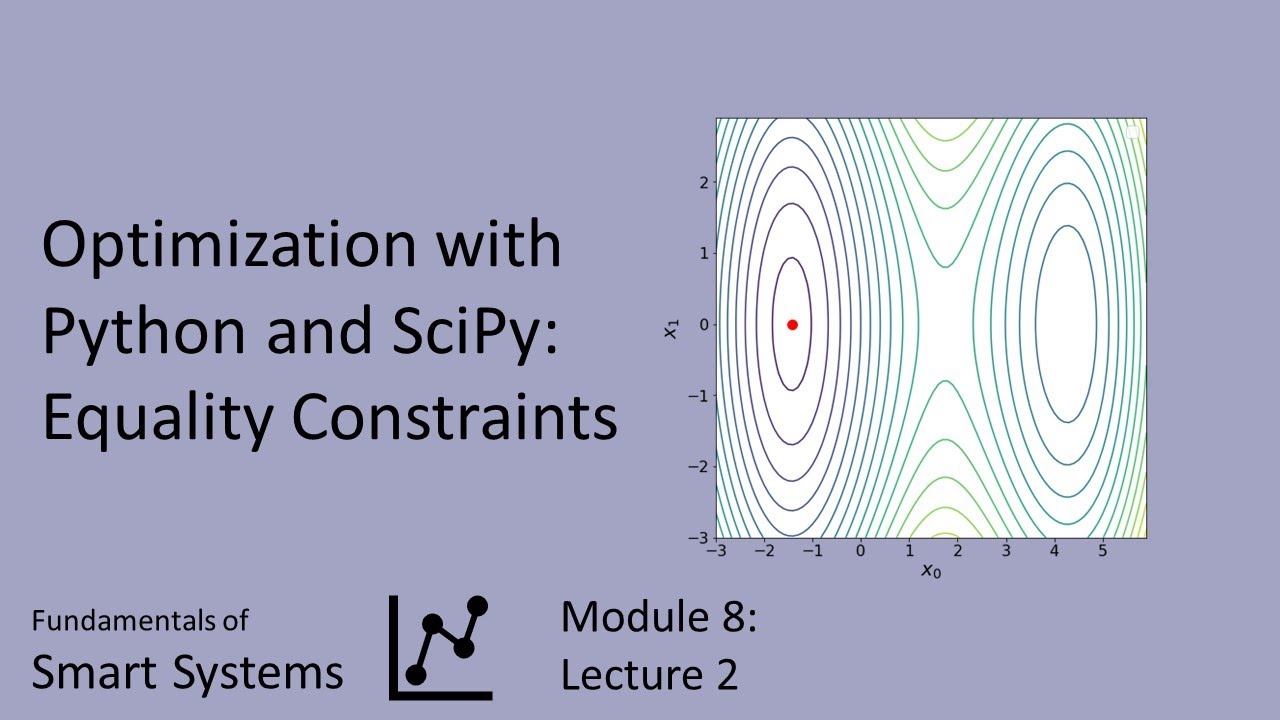 Optimization with Python and SciPy: Equality Constraints