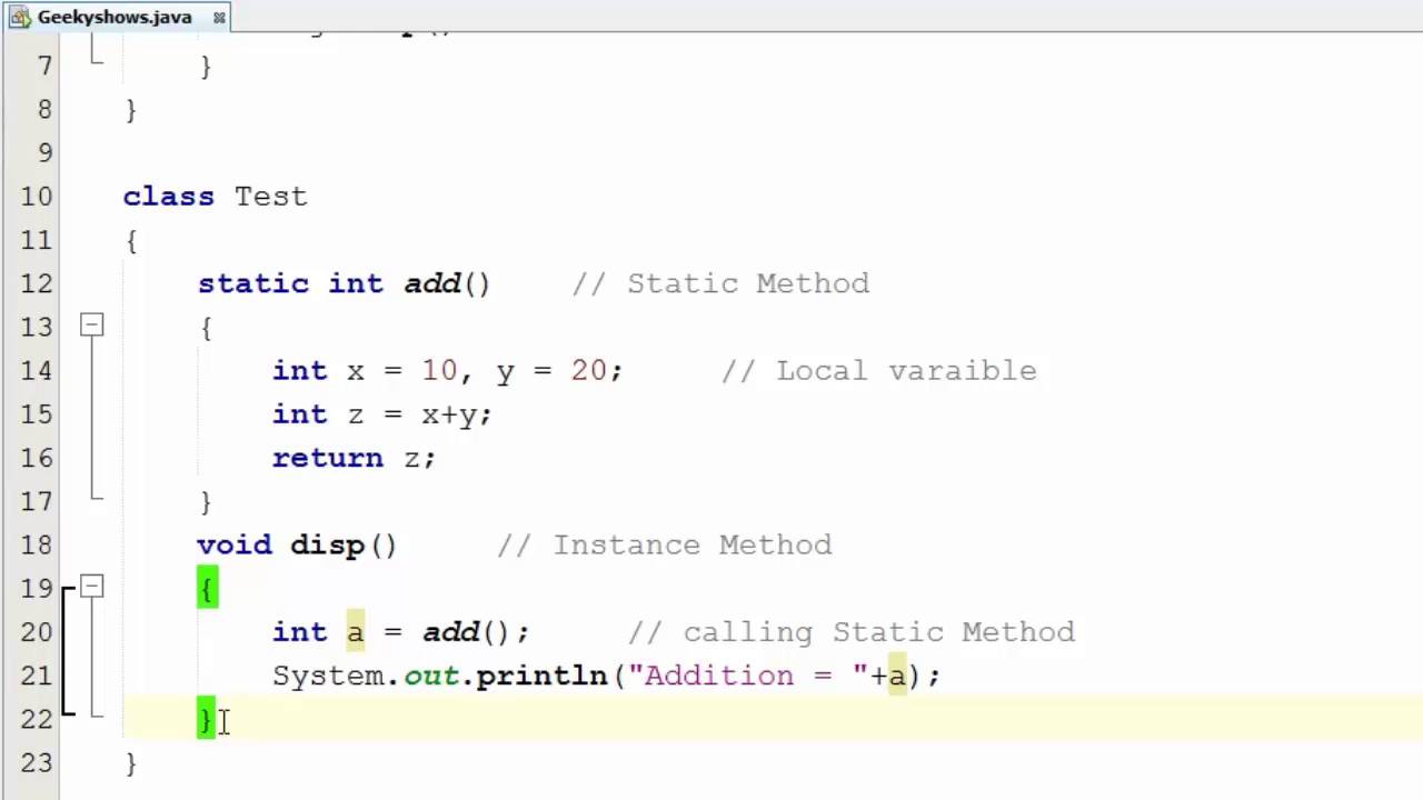 65. Calling Static method in Instance Method in Java Programming (Hindi)