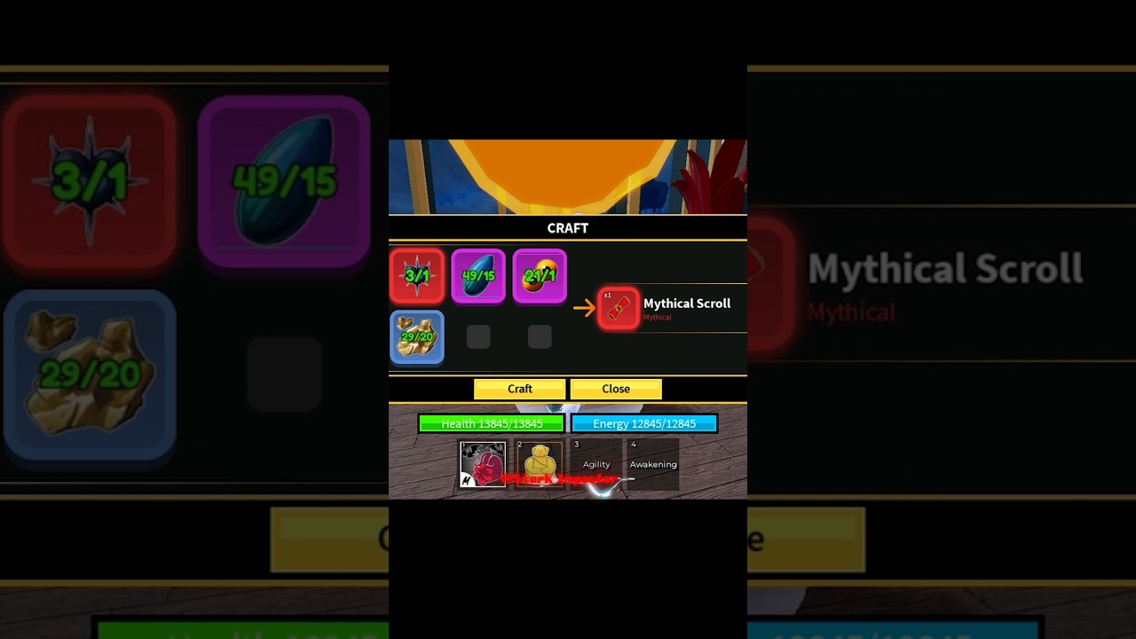 ✅ How to Craft Mythic Scroll in Blox Fruits #Shorts #roblox #bloxfruits #onepiece #robloxedit #fyp