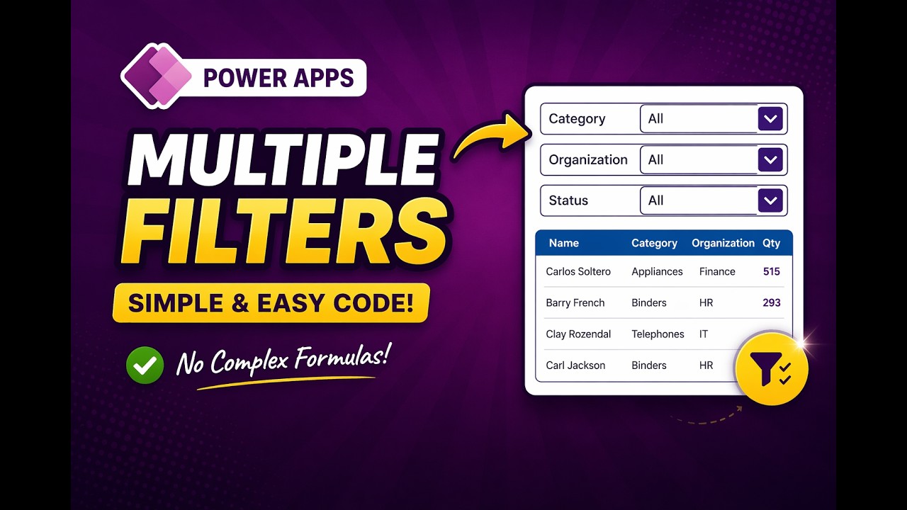 Power Apps Multi-Filter Gallery 🔥 | Apply Multiple Filters with Simple Formula (No Complex Code)