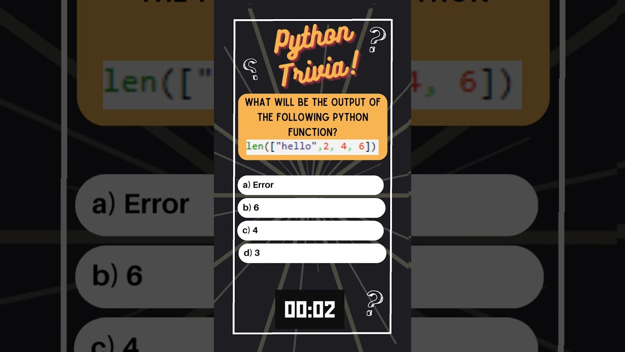 Python Trivia 42 #coding #programming #python #techcommunity #shorts #trending #viral #datascience