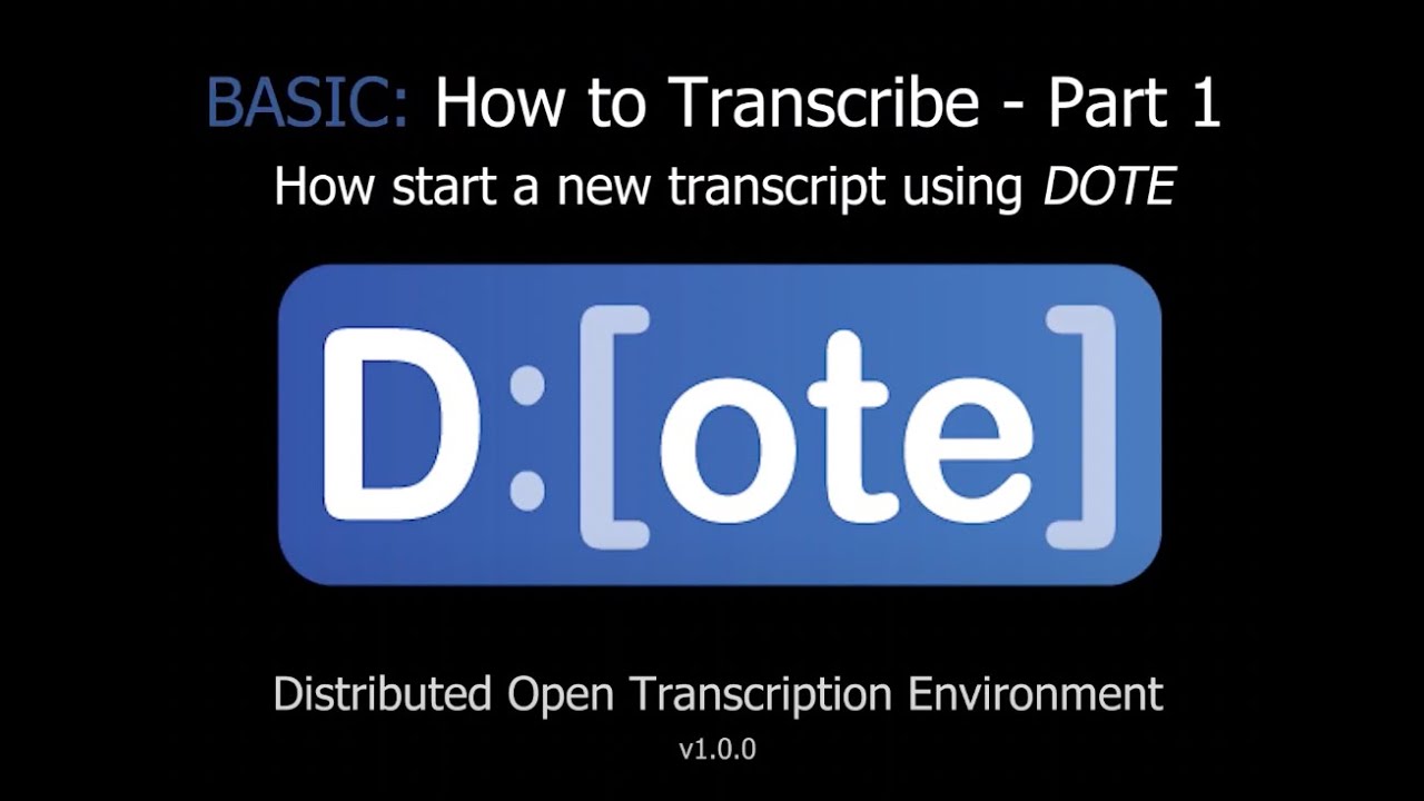 DOTE BASIC SERIES - How to start a new transcript using DOTE  (1/3)