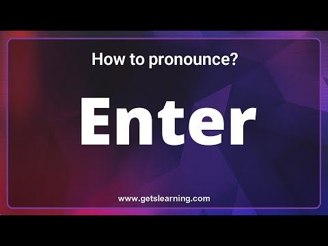 How to pronounce Enter in English Correctly | Common words
