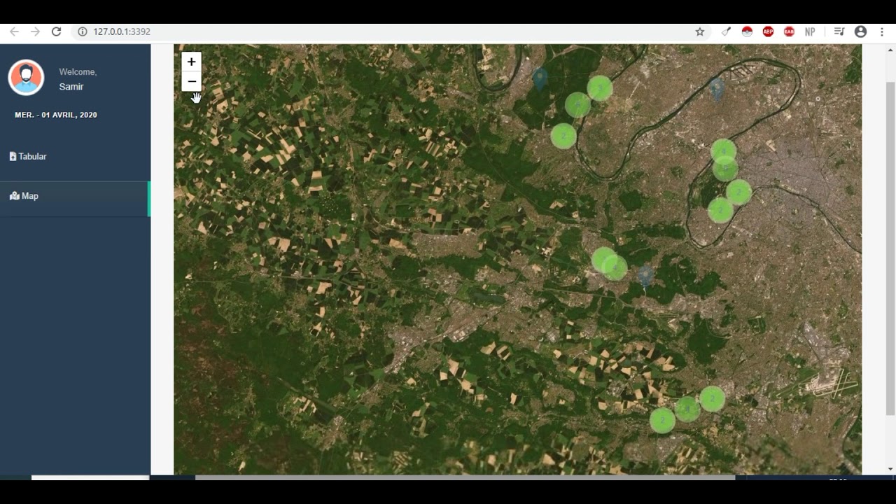 Reverse geocoding, visualize the data on the map.
