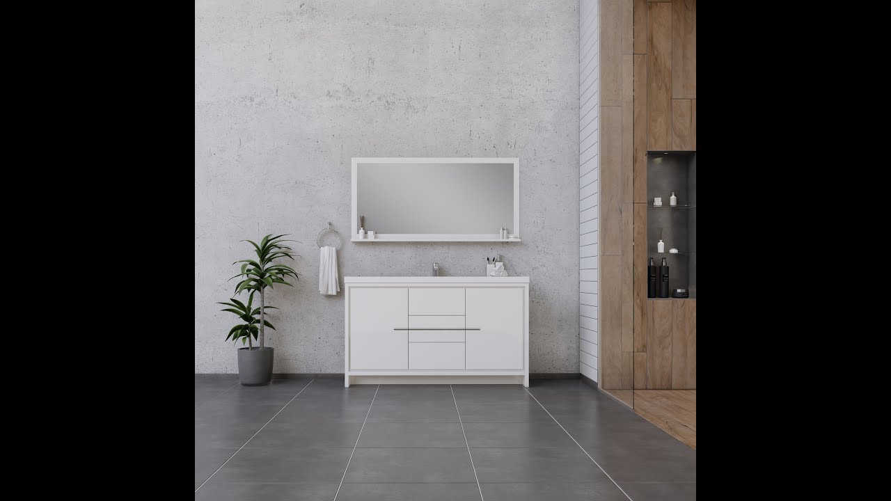 Alya Bath - Sortino 60 Inch Single Bathroom Vanity in White