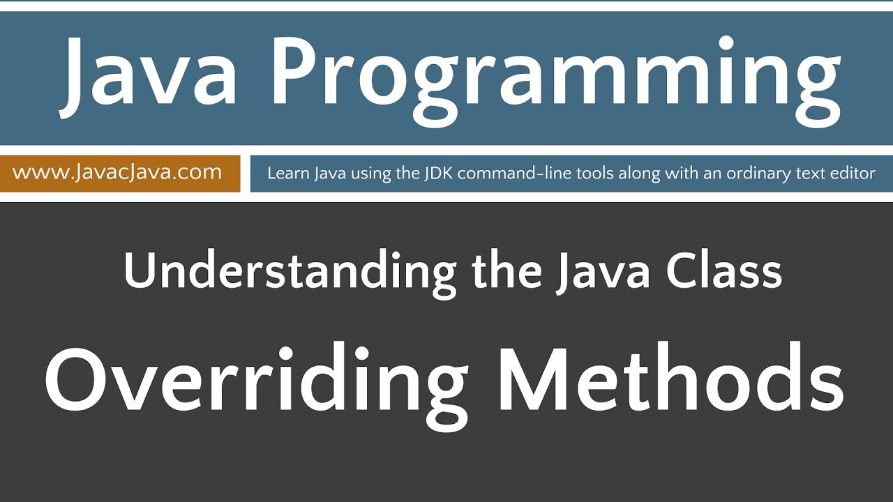 Learn Java Programming - Inheritance: Overriding Methods Tutorial