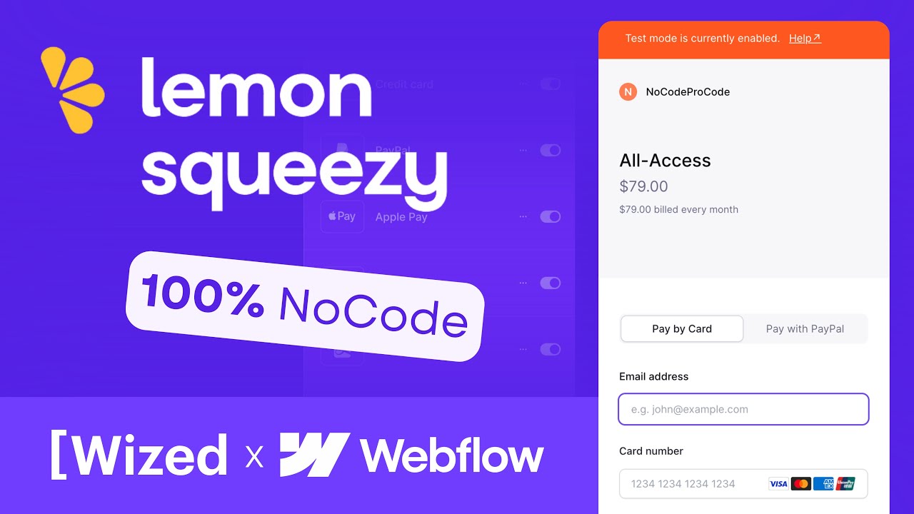 Integrate LemonSqueezy inside Webflow using Wized! 100% NoCode