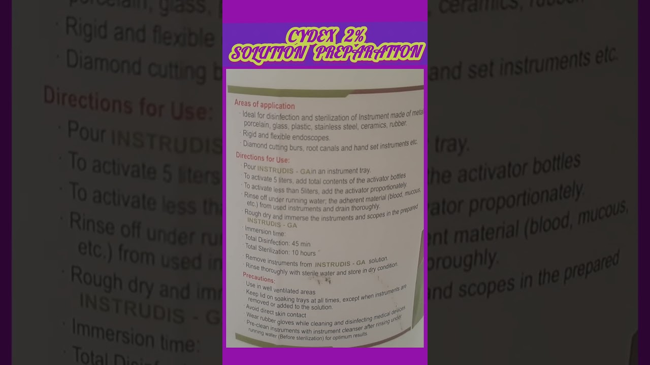 # What is Glutaraldehyde/ Cydex solution # Uses #  Preparations #