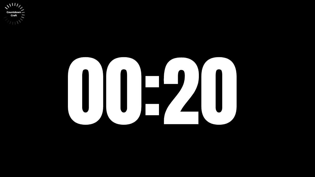 20 Seconds Countdown Timer (in Black Background)