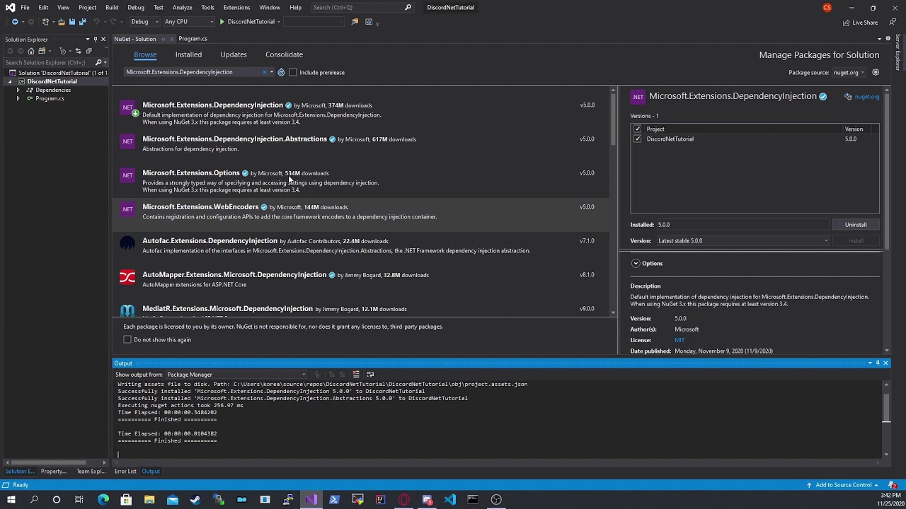 Discord NET Tutorial Part 1 - Setting up the bot
