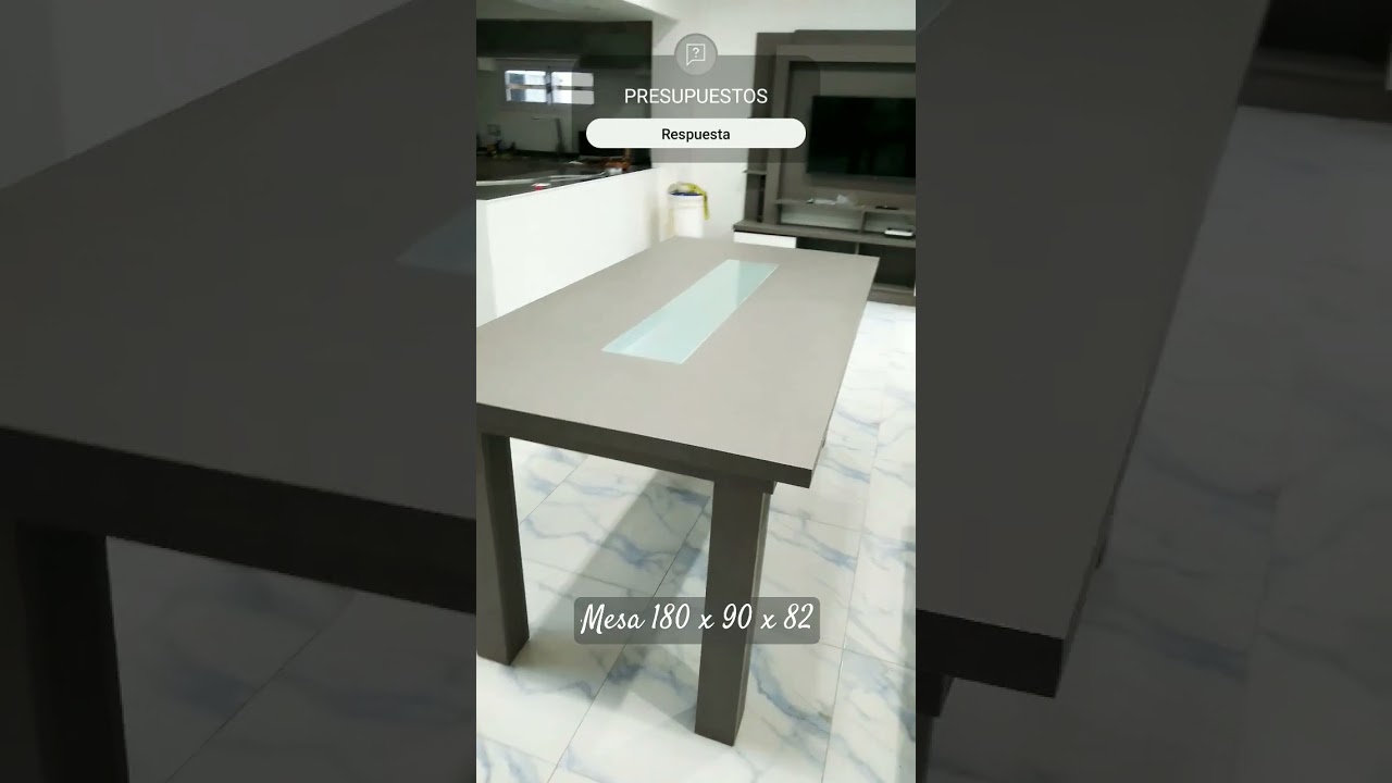 Mesa .:180 x 90 x 82 . Seda note .:Vidrio Esmerilado . #shorts #parati #short #fyp