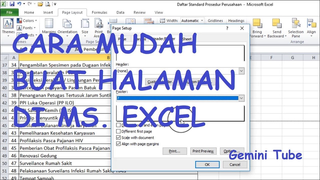 Cara Mudah Memberikan Halaman di Excel || Setting Halaman Excel || Tips dan Trik Excel