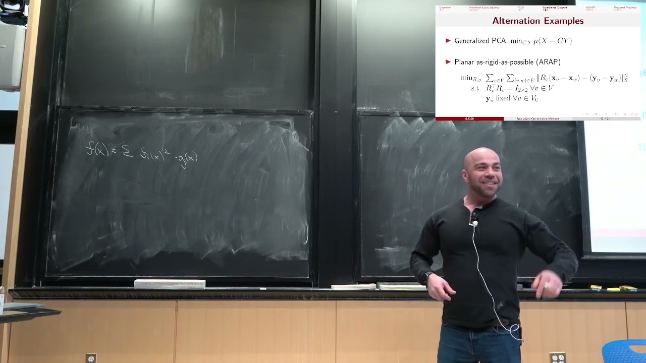 Numerical Algorithms for Computing & ML, fall 2025 (lecture 20): Alternating optimization and ADMM