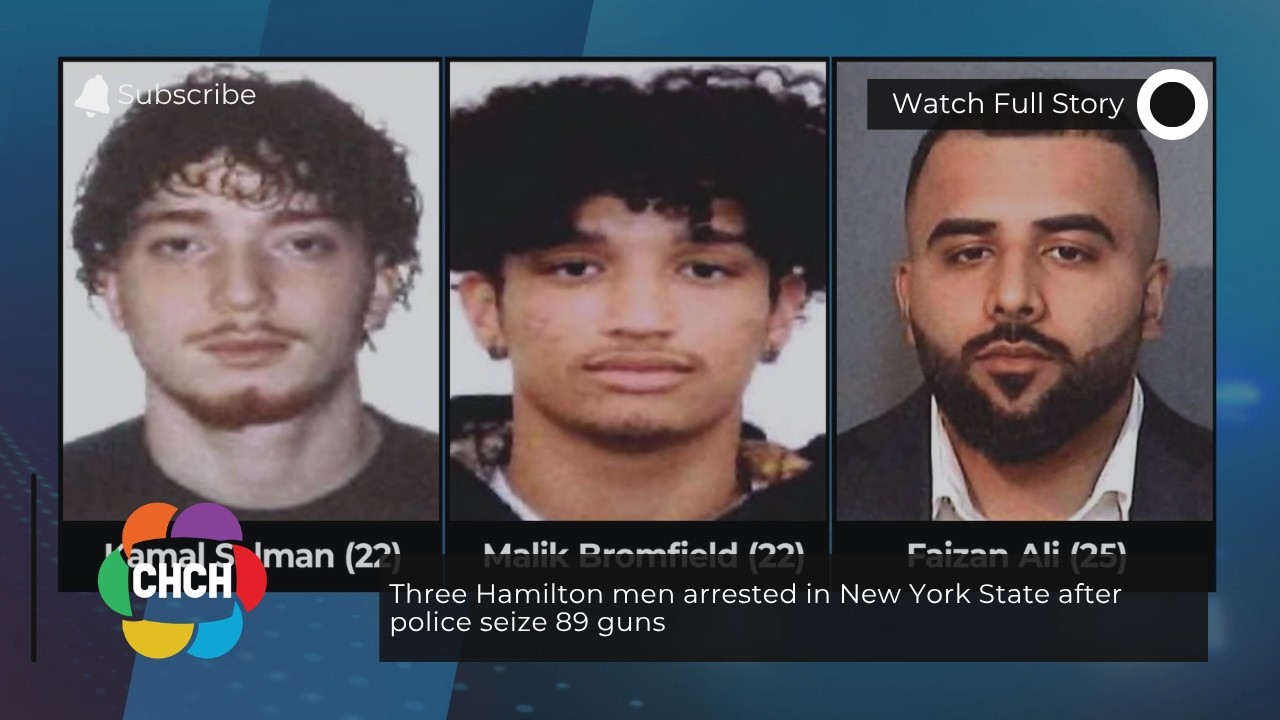 Three Hamilton men arrested in New York State after police seize 89 guns