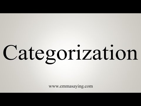 How To Say Categorization