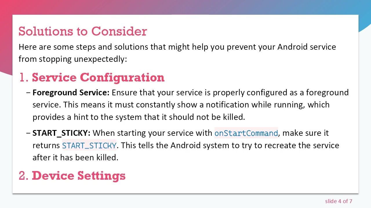 How to Fix Service Stopping After Some Time in Android 10?