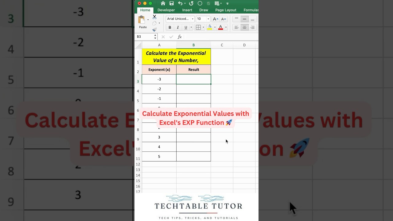 Calculate Exponential Values in Excel with the EXP Function 🚀 | Quick Guide #excel #excelshorts
