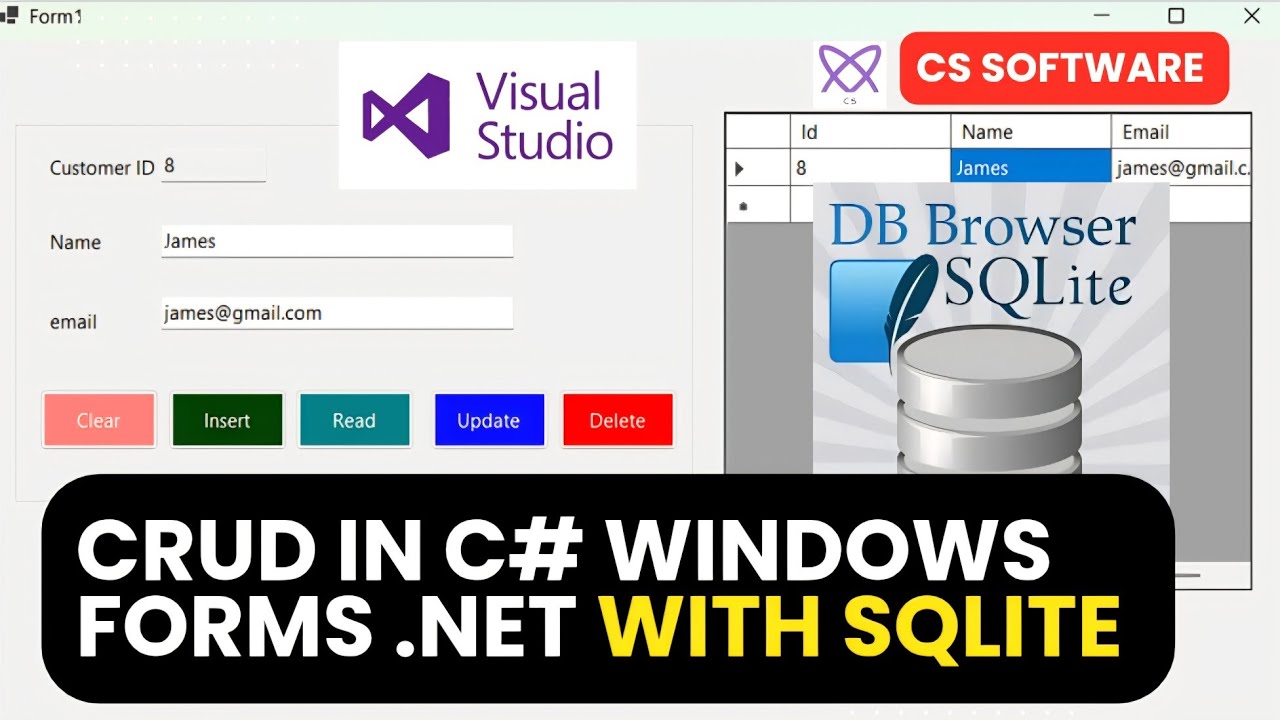 C# Windows Forms SQLite CRUD Tutorial | Insert, Update, Delete, Read Data (.NET)