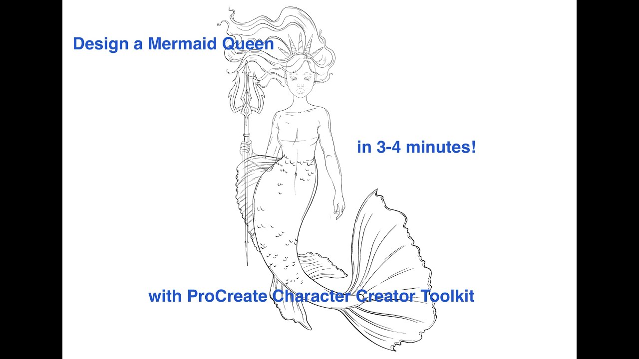 Mermaid in Procreate Character Creator Toolkit