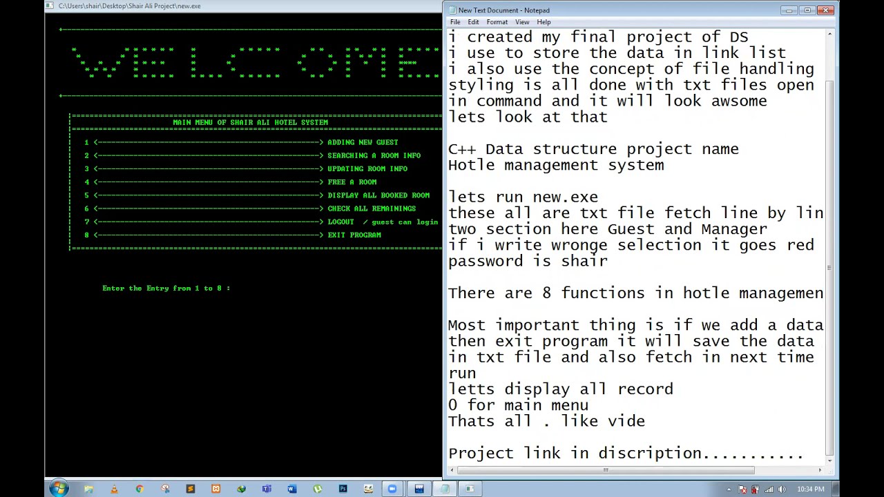 Hostel Management System C+ Project | Full Source Code