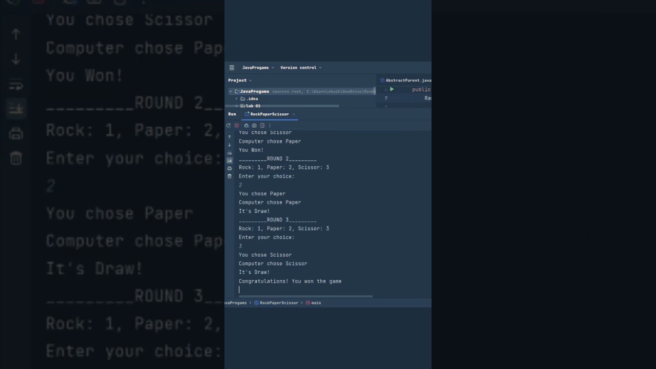 Rock paper scissors game using Jave OOP 🥶🔥GUI #programming