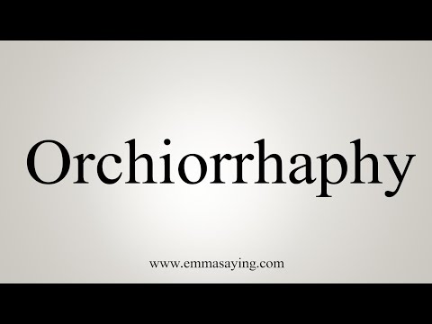 How To Say Orchiorrhaphy