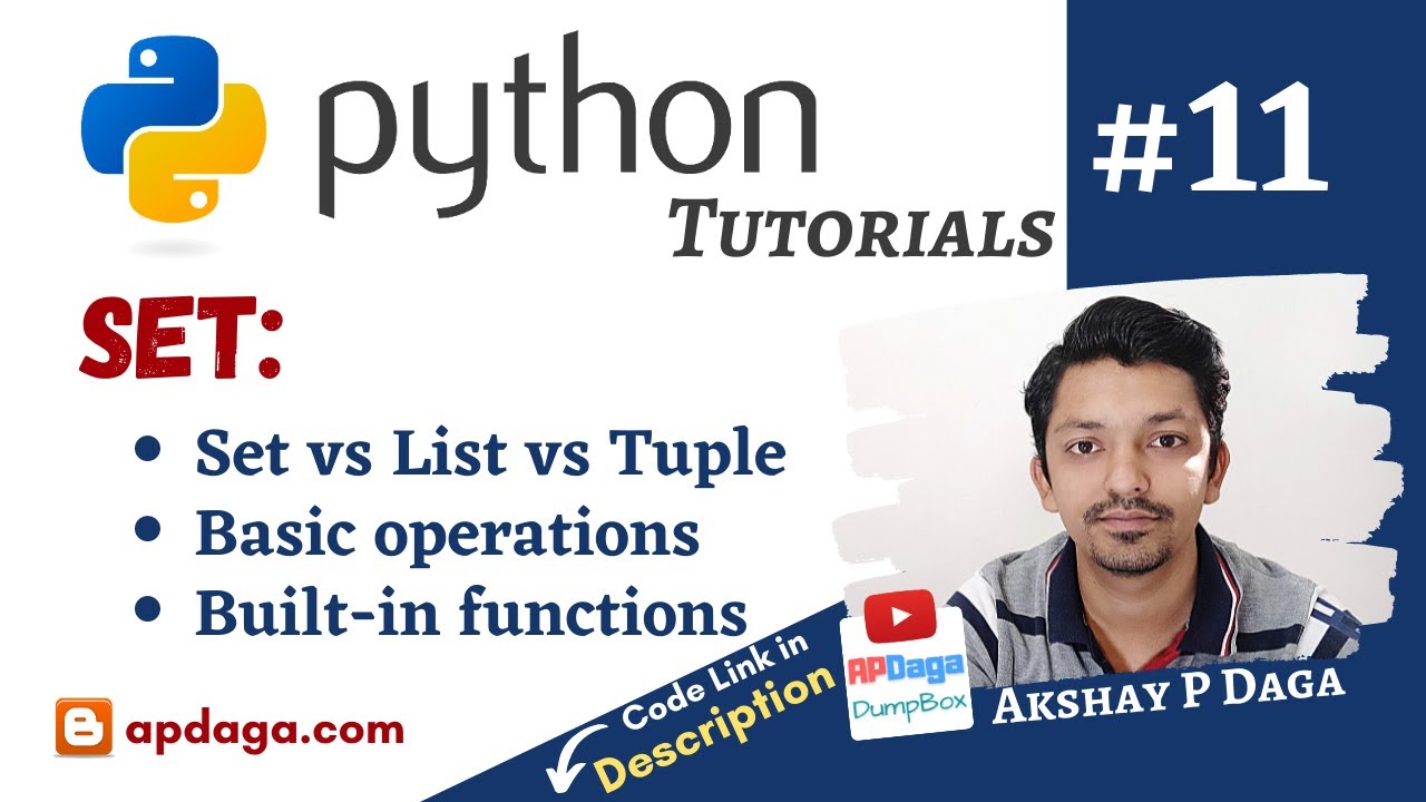 Python #11: SET | Tutorial by APDaga