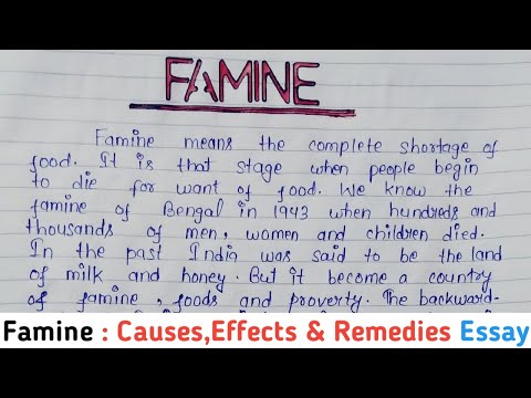Write An Essay On Famine | Paragraph On Famine In English | Cause Effects And Solution Of Famine