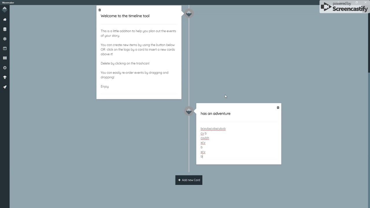 Wavemaker timeline tool