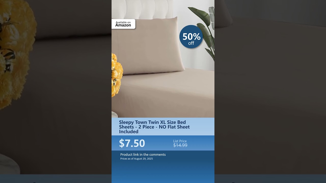 Sleepy Town Twin XL Size Bed Sheets - 2 Piece - NO Flat Sheet Included